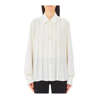 Liu Jo Elegante Faltenbluse - - Blouses & Shirts - Damen - Wei&szlig; - M