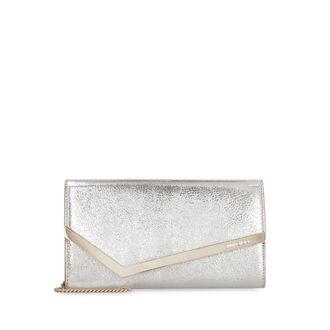 Jimmy Choo London Emmie Metallic-effect Chain-strap Clutch Bag