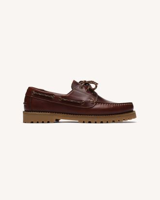 Faguo Chaussures bateau en cuir marron