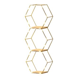Generic Bienenwandregal - sechseckige Wanddekoration mit Lichtern, geometrisches Wandregal für Wohnzimmer | Schlafzimmer, Bad, Küche, Arbeitsplatz und Zuhause