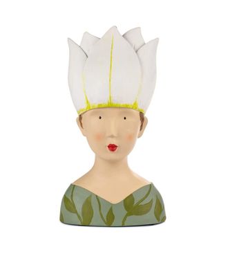 Baden Ladykopf Dekokopf Figur Dame mit Blume, 32 cm