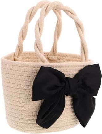 Yardwe Sac Tress&eacute; &agrave; Noeud Pour Femme Sac &agrave; Main Tiss&eacute; Colorblock Cabas Corde De Coton R&eacute;sistant Capacit&eacute; Pour Quotidien Et Voyage