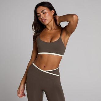 MyProtein MP Damen Tempo Contrast Sport-BH - Schokolade - XXL