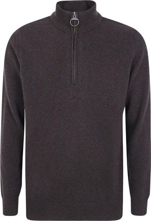 Barbour Pull Holden &agrave; demi-zip en maille - Homme - Pulls - Brun - Taille: L
