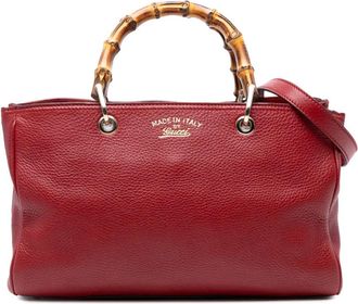 Gucci sac à bandoulière Bamboo Shopper médium (2016-2025) - Rouge
