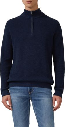 s.Oliver Baumwoll-Pullover mit Struktur und Troyer-Kragen