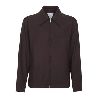 Bottega Veneta Bordeaux Baumwollmantel mit Rei&szlig;verschluss - - Jackets - Herren - Lila - L