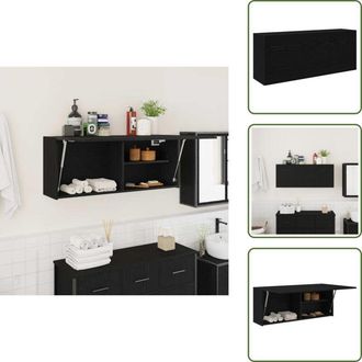 vidaXL The Living Store - vidaXL Armoire murale de bain noir 100x25x40 cm bois ding&eacute;nierie