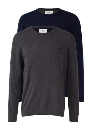 s.Oliver Pullover Crew Neck (DE/NL/SE/PL, Alphanumerisch, XXL, Regular, Regular, Navy + anthrazit)