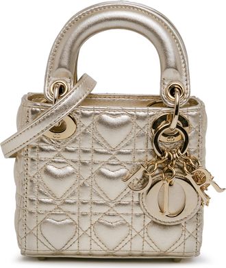 Dior Metallic Dioramour Mini Calfskin Cannage Lady Dior