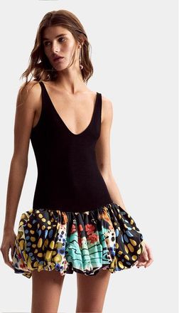 Desigual Coctailkleid Sparckler Lacroix 26SWVK11 Schwarz Slim Fit