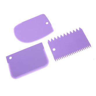 Cabilock 3 St&uuml;ck Kunststoff Kuchen Seitenschaber Kuchengl&auml;tter Mit Gezacktem Sahnespachtel Wiederverwendbares Tortendekorationswerkzeug F&uuml;r Backen in Familie R