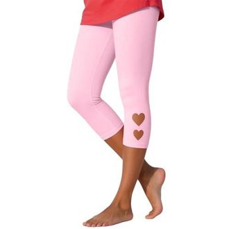 Generic Legging court 3/4 pour femme avec d&eacute;coupe coeur taille haute avec contr&ocirc;le du ventre pour lentra&icirc;nement, le yoga, les v&ecirc;tements de sport, la course &agrave; 