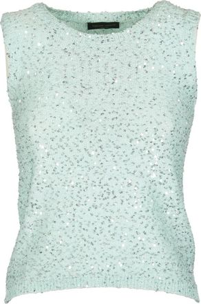 Roberto Collina Femme, Tops, Bleu, Taille: 40 FR D&eacute;bardeurs &agrave; Paillettes et Polos