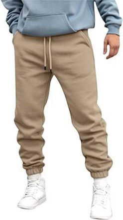 Generic Pantalon de jogging fusel&eacute; doubl&eacute; pour homme - Pantalon dhiver chaud thermique en polaire - Pantalon de jogging &eacute;pais - Taille &eacute;lastique - Pantalon de