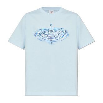 Casablanca Drip Logo Kurzarm-T-Shirt - - Tops - Herren - Blau - L