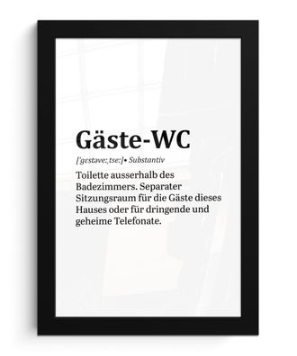 MuchoWow © Bilder mit Rahmen 20x30 cm Poster Wanddekoration Wohnzimmer Deko Modern Geschenke Bilderrahmen Zitat - Definition - Klopapier - Weiß