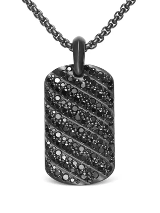David Yurman &eacute;tiquette Sculpted Cable pav&eacute;e de diamants - Noir