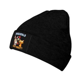 Generic Doux Tricot&eacute; Bonnet, Les bisexuels mangent ce Qui est dr&ocirc;le, Coupe-Vent Beanie Tricot&eacute;, Bonnets en Tricot pour Cyclisme, Ski, Sports