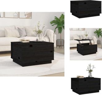 vidaXL Table basse Noir 60x50x35 cm Bois massif de pin - Table Basse - Meuble Salon - Table Dappoint - Table Design - Bois Massif