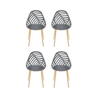 Paris Prix Paris Prix - Lot de 4 Chaises de Jardin Alameda 83cm Gris