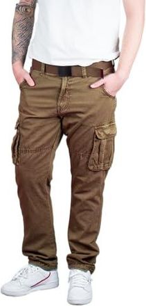 Indicode Rocky Pantalon cargo pour homme avec ceinture Pantalon de loisirs Pantalon de randonn&eacute;e Pantalon de trekking Pantalon dext&eacute;rieur, Loutre, M