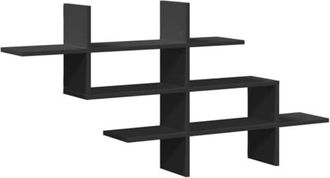 vidaXL &Eacute;tag&egrave;re murale noir 124,5x18x60,5 cm bois d ing&eacute;nierie