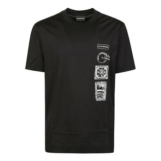 Emporio Armani Homme, Tops, Noir, Taille: XL T-Shirt &agrave; Imprim&eacute; Graphique