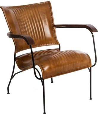 Atmosphera Sessel Hoper cognacfarben aus Leder Atmosphera créateur dintérieur