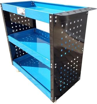 Silver Jeans Co Chariot datelier renforcé dede 3 niveaux Argent, structure métallique de lourde, roues avec freins, idéal pour les outils lourds, capacité