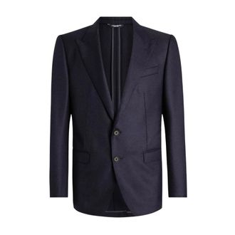 Dolce & Gabbana Einreihige Taormina Wolljacke - - Suits - Herren - Blau - XL