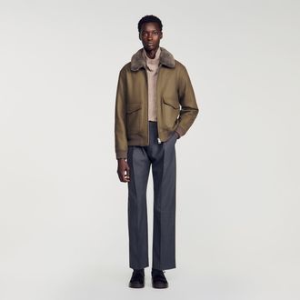 Sandro Wollblouson mit abnehmbarem Kragen