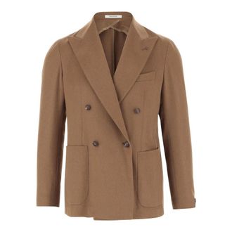 Tagliatore Camel Woll Zweireiher Jacke - - Jackets - Herren - Braun - 2XL
