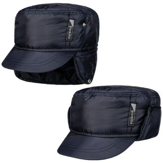 LIPODO Armycap mit Ohrenklappen Herren Wasserabweisende Cap Innenfutter Baumwolle Herbst Winter dunkelblau XL (60-61 cm)