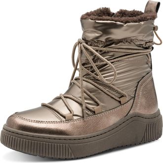 Tamaris Comfort Damen Winterstiefeletten zum Schn&uuml;ren Gef&uuml;ttert Wasserabweisend, Braun (Bronze), 41 EU