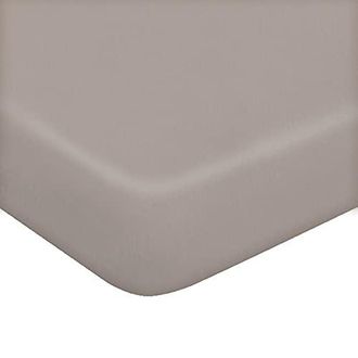 Homemania 12906 Bettlaken mit Doppelecken, einfarbig, für das Bett, mit grauem Kissenbezug aus Baumwolle, 170 x 195 cm