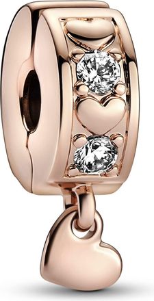 Pandora Unendlichkeits-Herzen Funkelnder Charm-Anh&auml;nger aus 14 Karat ros&eacute;vergoldeter Metalllegierung und Zirkonia - Kompatibel mit PANDORA Moments Armb&auml;nder