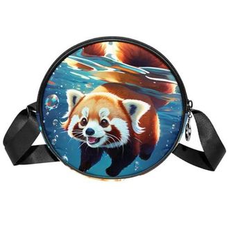 Generic Sac &agrave; bandouli&egrave;re rond rond pour femme, petit sac &agrave; bandouli&egrave;re sous-marin avec fermeture &eacute;clair et bretelles r&eacute;glables