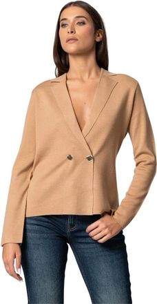Kocca Femme, Pulls, Brun, Taille: 44 FR Cardigan Chic &agrave; Fermeture Bouton Unique