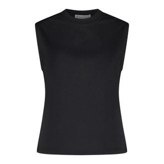 J.W.Anderson Logo-besticktes &auml;rmelloses Top - - Tops - Damen - Schwarzk - S