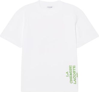 Lacoste Homme, Tops, Blanc, Taille: XL T-Shirt en coton imprim&eacute; coupe d&eacute;contract&eacute;e