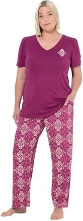 Ulla Popken gs1 data protected company 4069787000005 Pyjama, Boho Match Ensemble, Rose Fuchsia, 58-60 Femmes