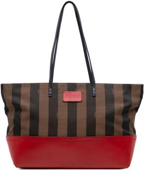 Fendi Shopper - Medium Pequin Canvas Roll Tote - Gr. unisize - in Braun - f&uuml;r Damen