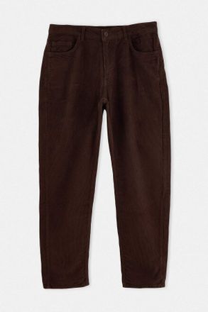 Trendyol MAN Herren Braun Einfarbig Gerade Normale Taille Hosen