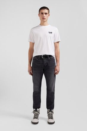 Eden Park T-shirt Manches Courtes Blanc Embl&egrave;me Tissu Cravate Coupe Regular