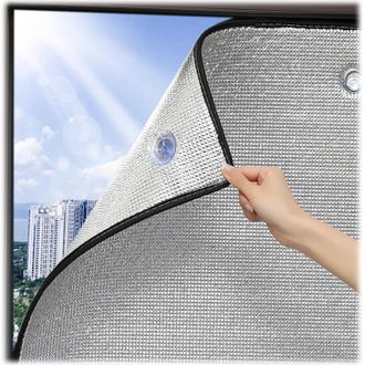 Generic Fensterfolie Sonnenschutzfolie Sichtschutz W&auml;rmeisolierung Doppelte Aluminium Isolierfolie Mit Saugn&auml;pfen F&uuml;r Fenster Verdunkelungsfolie Thermische Se