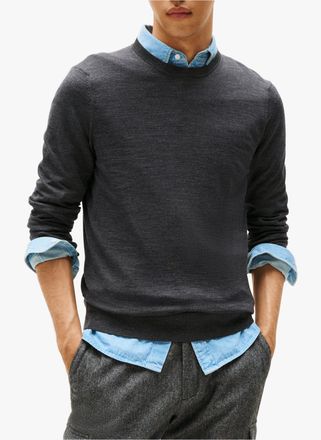 Tommy Hilfiger Pull uni col rond en laine