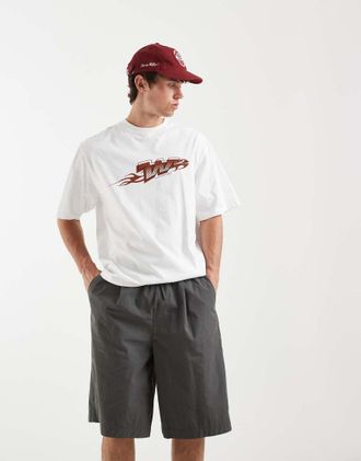 Wood Wood Double A By Wood Wood - Liam - T-shirt 100 % coton avec imprim&eacute; logo A sur le devant - Blanc
