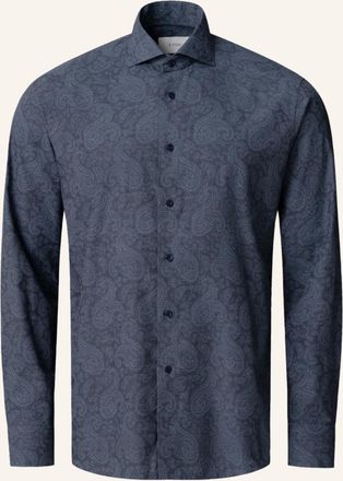 Eton Paisley-Melange-Print-Hemd Contemporary Fit blau