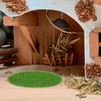 Lurrose 5 St&uuml;ck K&uuml;nstliches Moos Rund Simulation Grasmatte f&uuml;r Mikro Landschaft Deko Bastelmoos Naturgetreu Pflegeleicht Gr&uuml;n f&uuml;r DIY Blumentopf Dekoration